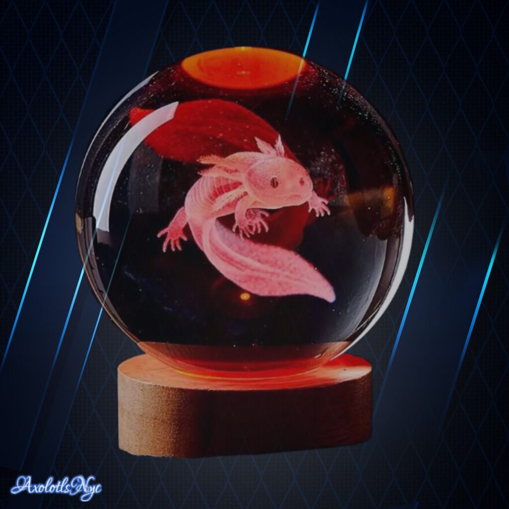 3D Axolotl Crystal Ball Lamp - Axolotls NYC
