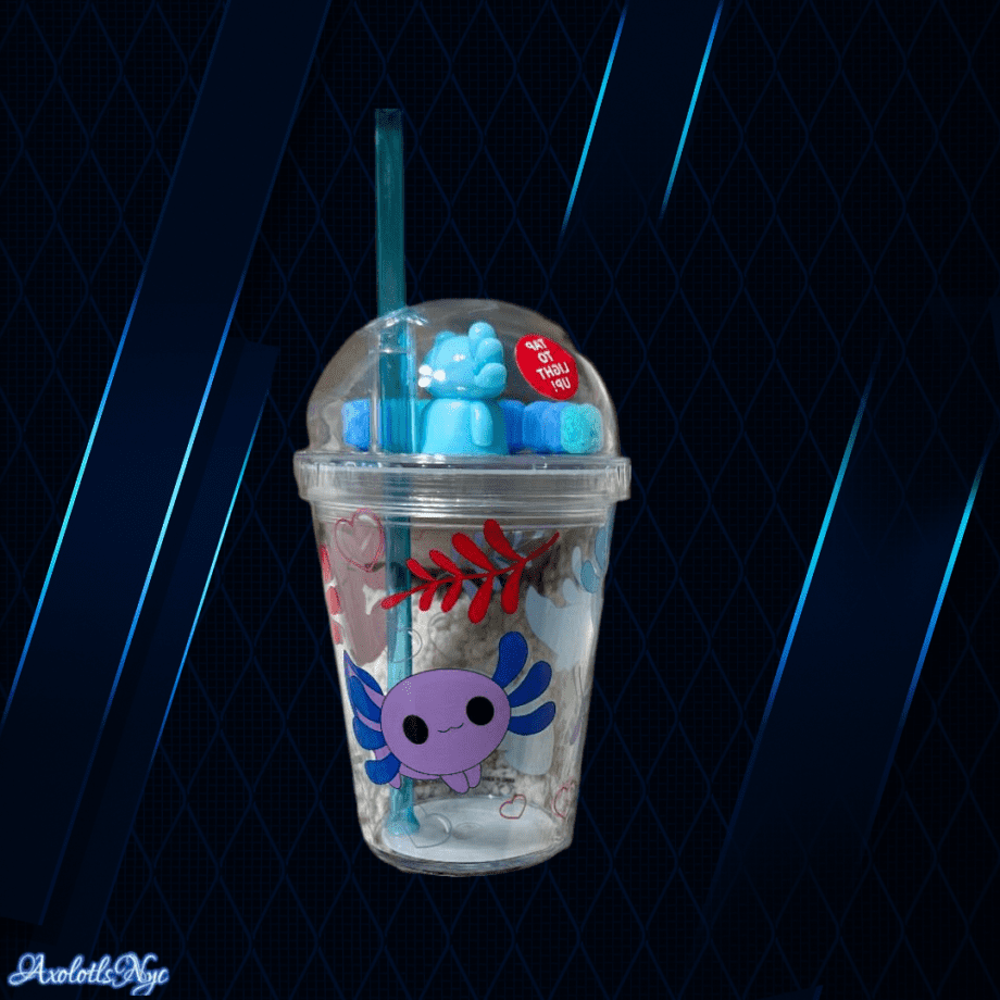 Light up Axolotl spill resistant cup with straw - Axolotls NYC