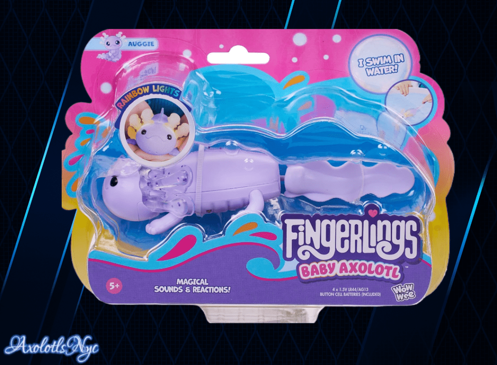 Fingerlings Interactive Baby Axolotl, Auggie (Purple), Swims & Lights ...